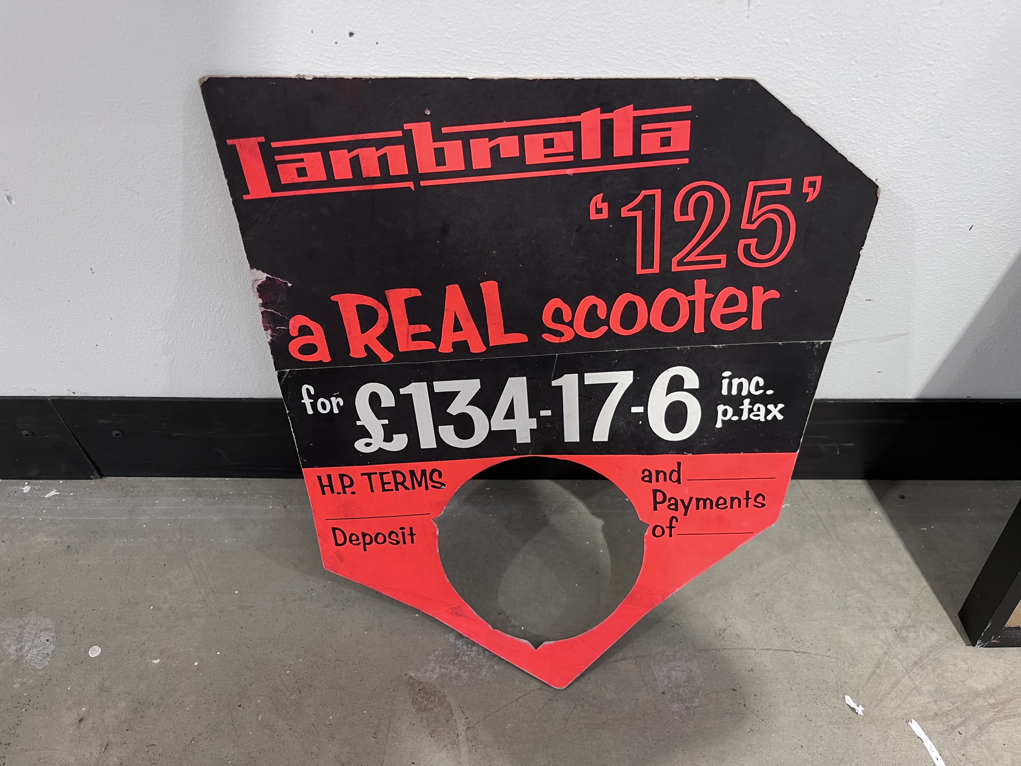 Original Lambretta shop display signs